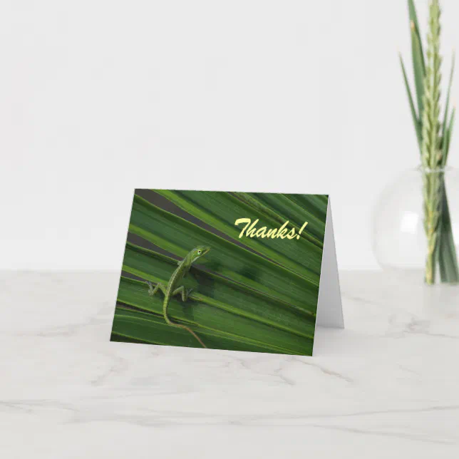 Green Lizard Thank You card | Zazzle