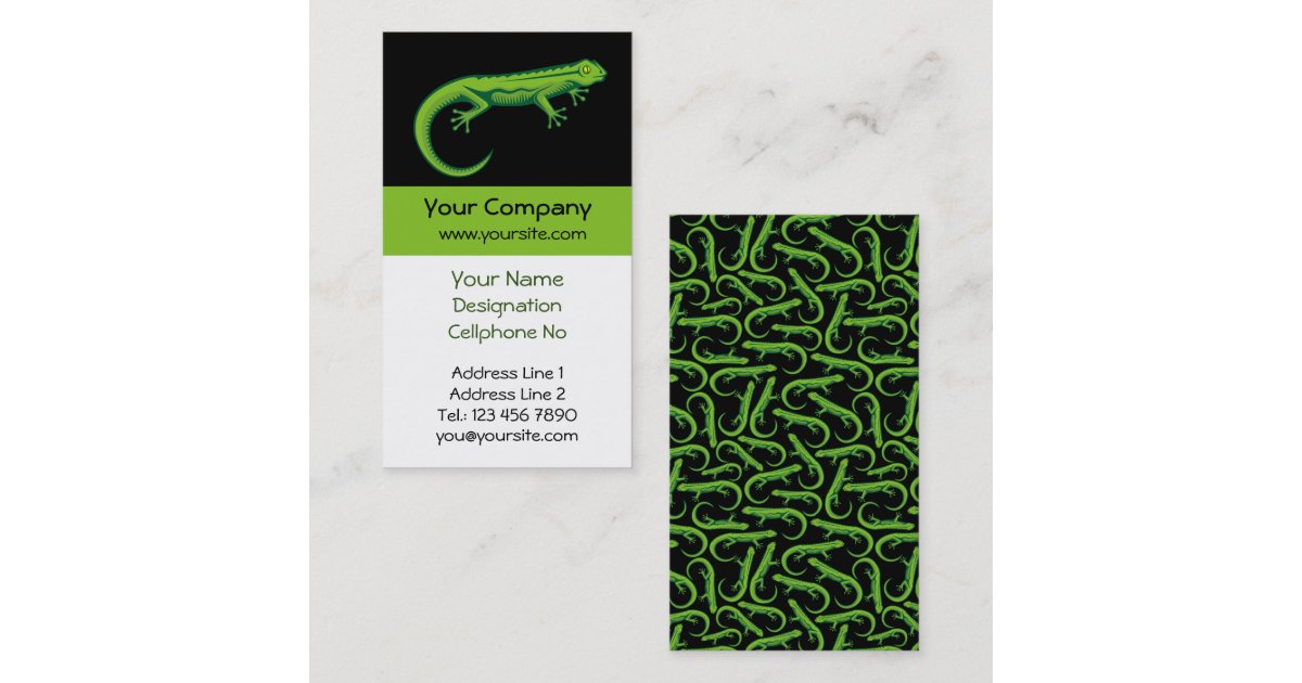 Green Lizard Vertical Business Card | Zazzle
