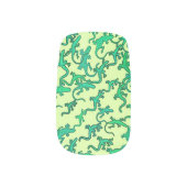 Green lizards on a lime green background minx nail wraps | Zazzle