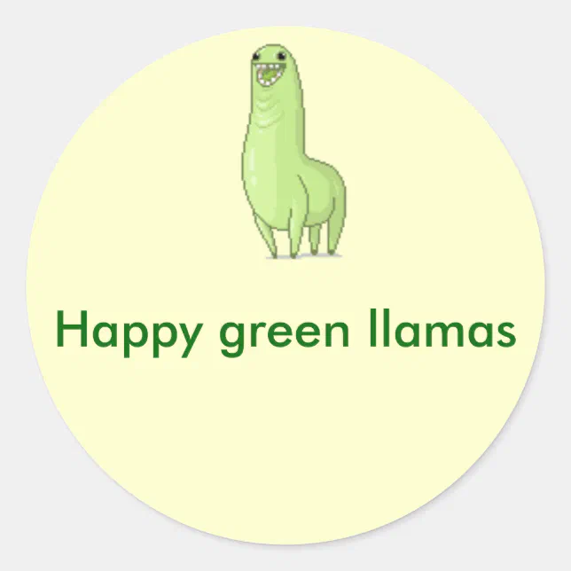 Green llama Sticker | Zazzle