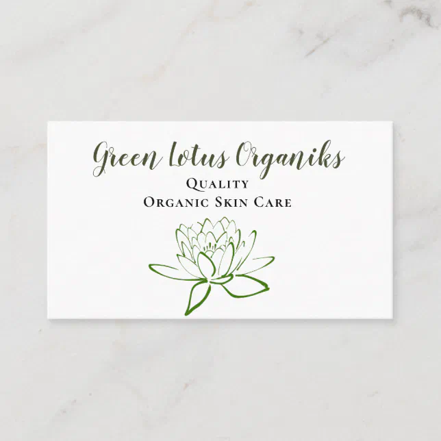 Green Lotus DIY Beauty Care Business Card | Zazzle