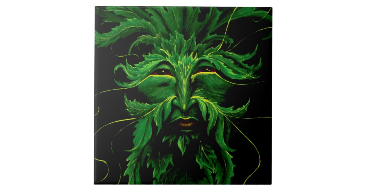 Green Man Ceramic Tile | Zazzle
