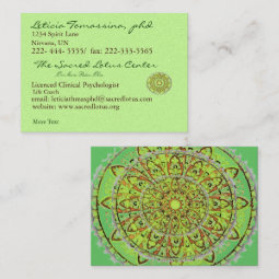 Green Mandala New Age Professional Profile Card | Zazzle