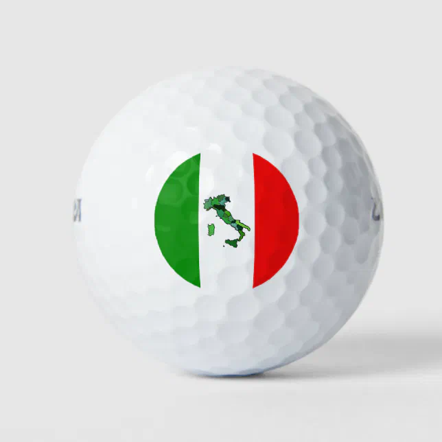 Green Map of Italy and the Italian Flag Golf Balls | Zazzle