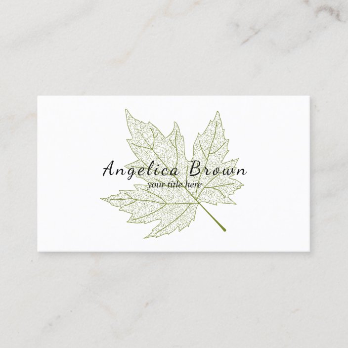 Green Maple Leaf Business Card | Zazzle.com
