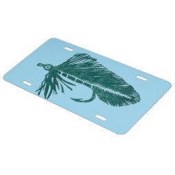Green Matuka streamer, fly fishing, fly tying art License Plate | Zazzle