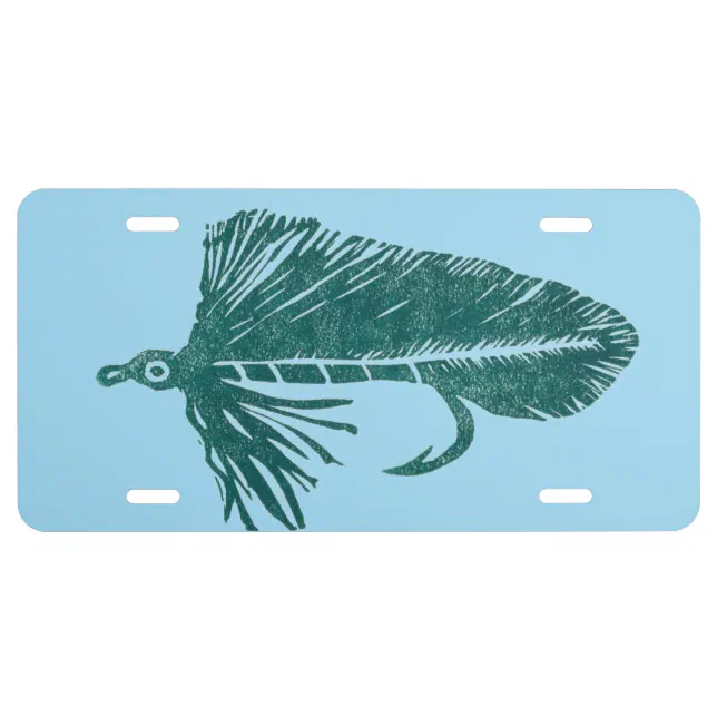 Green Matuka streamer, fly fishing, fly tying art License Plate | Zazzle