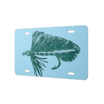 Green Matuka streamer, fly fishing, fly tying art License Plate | Zazzle