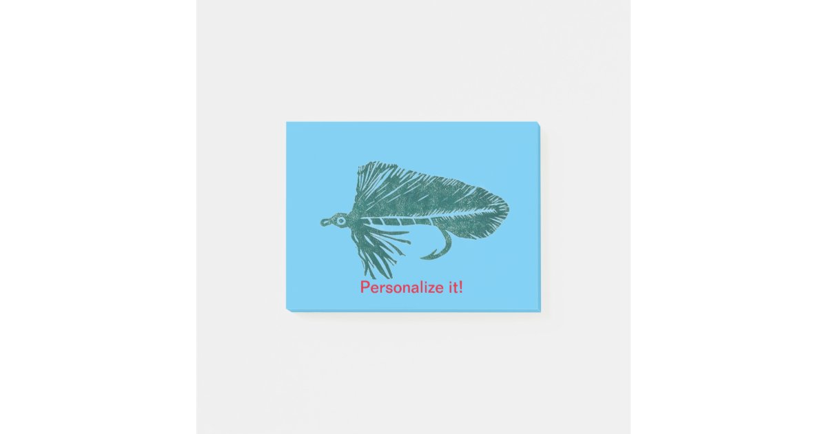 Green Matuka streamer fly fishing, fly tying art Post-it Notes | Zazzle