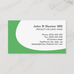 Green medical doctor or healthcare business card | Zazzle