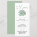 Green Menu Watercolor Succulent Cactus Wedding | Zazzle