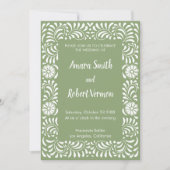 Green Mexican Talavera wedding invitation | Zazzle