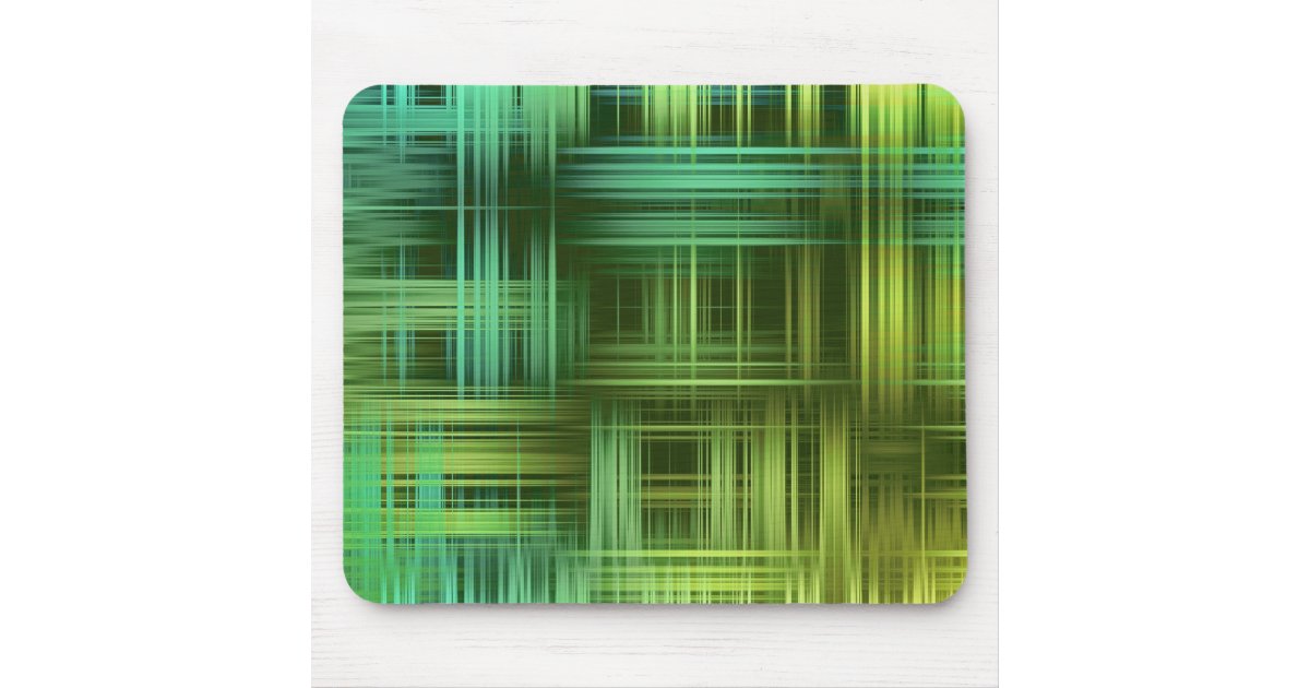Green Modern Plaid Mouse Pad | Zazzle