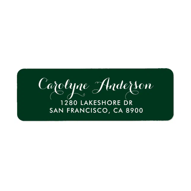 Green Modern Script Typography Wedding Address Label | Zazzle