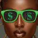 Green Money Dollar Sign Retro Sunglasses | Zazzle