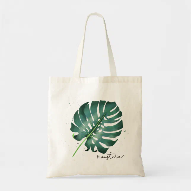 Green Monstera Leaf Botanical Tote Bag | Zazzle