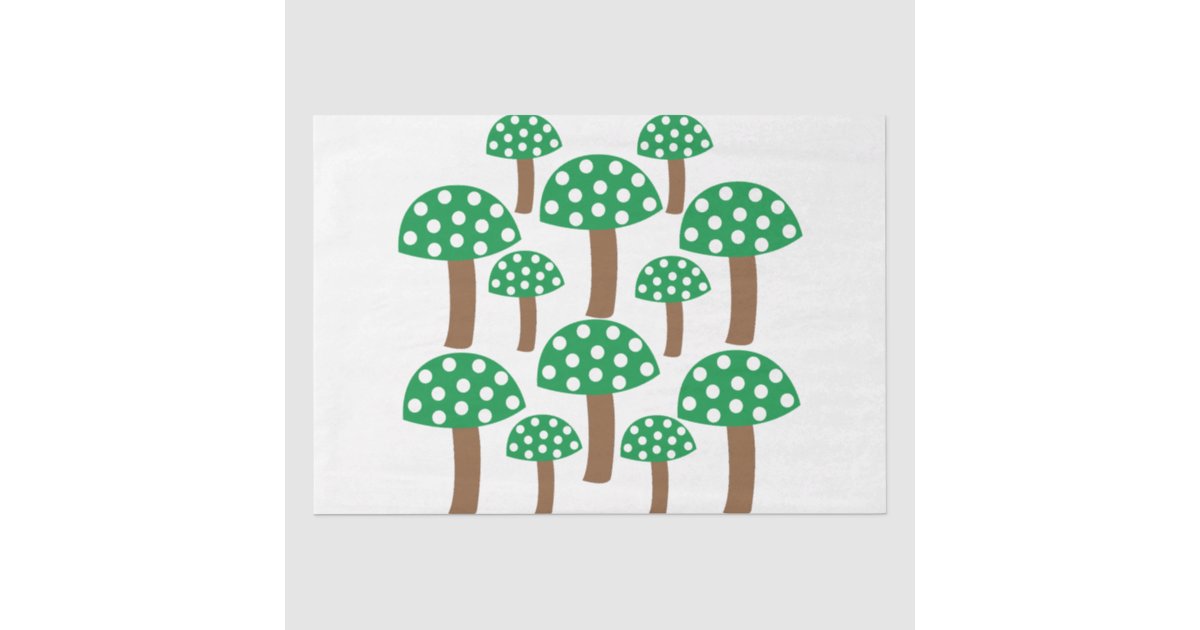 Green Mushrooms Tissue Paper | Zazzle