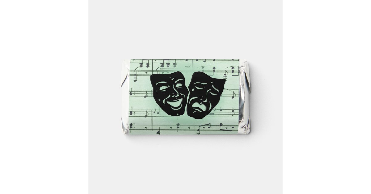 Green Music and Theater Greek Masks Hershey's Miniatures | Zazzle