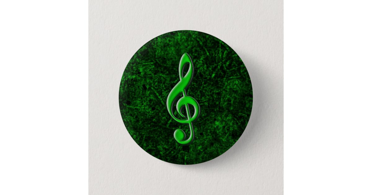 Green Music Note Symbol Button | Zazzle