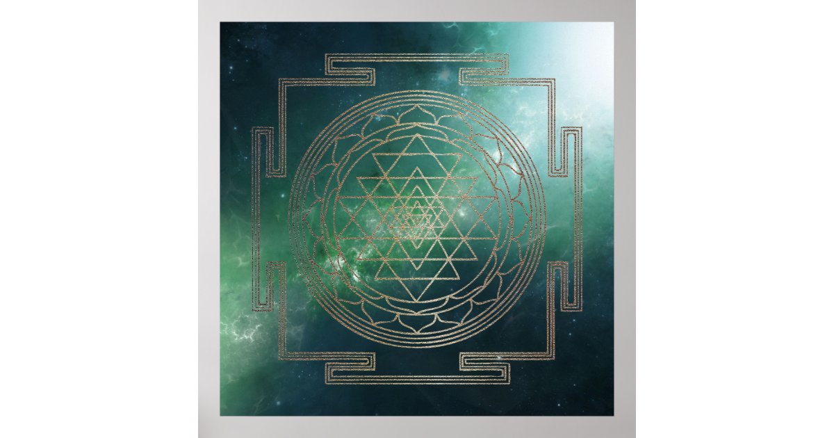 Green Nebula Sri Yantra - Poster | Zazzle