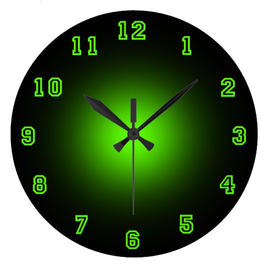 Green Neon 10.75" Large Clock | Zazzle.com