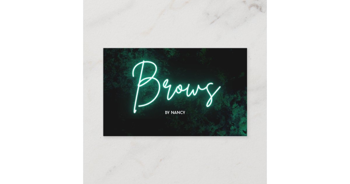 Green Neon Brows Business Card | Zazzle