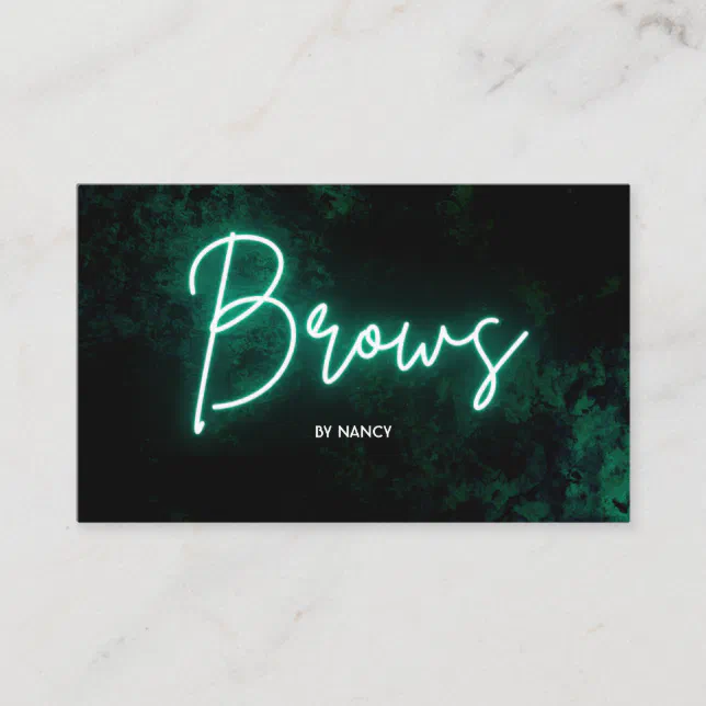 Green Neon Brows Business Card | Zazzle