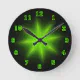 Green Neon Star 8" Round Clock | Zazzle