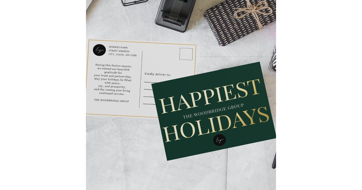 GREEN Non-Photo Business Corporate LOGO HOLIDAY | Zazzle