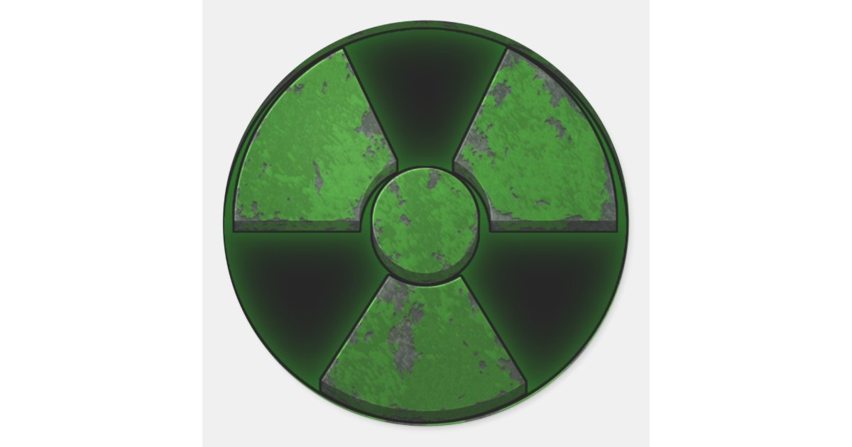 Green Nuke Classic Round Sticker | Zazzle