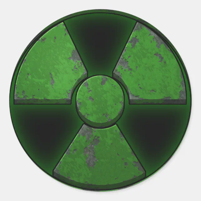 Green Nuke Classic Round Sticker | Zazzle