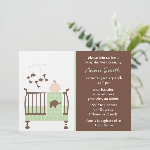 Green Nursery Baby Shower Invitation | Zazzle