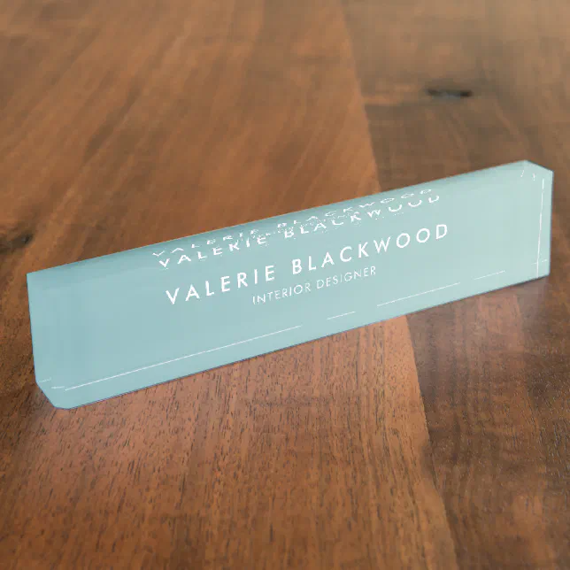 Green Ombre Modern Desk Name Plate | Zazzle