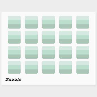 Green Ombre Striped Square Sticker | Zazzle