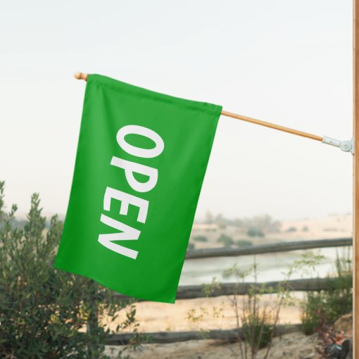 Green Open for Business Flag Sign | Zazzle