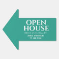 Green Open House Contact Info Arrow Sign | Zazzle