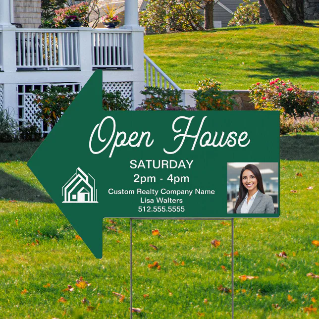 Green Open House Real Estate Company Logo Arrow Sign | Zazzle