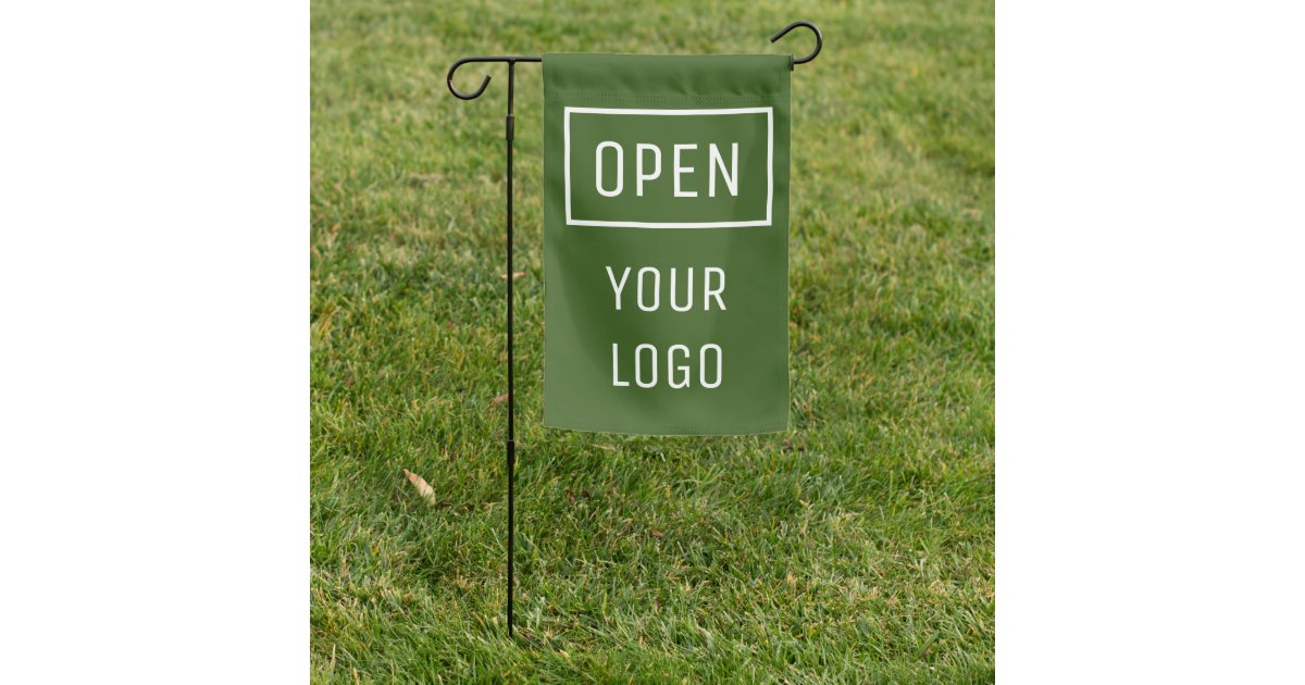 GREEN OPEN SIGN CUSTOM LOGO | Zazzle