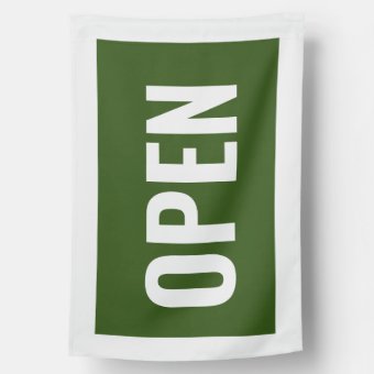 GREEN OPEN SIGN FLAG | Zazzle