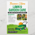 Green & Orange Lawn & Garden Care Mower Mulching Flyer | Zazzle