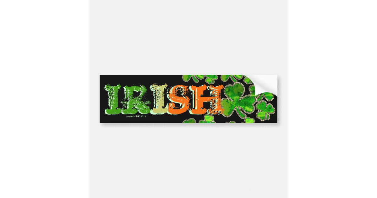 Green Orange White Irish Shamrock Bumper Sticker | Zazzle