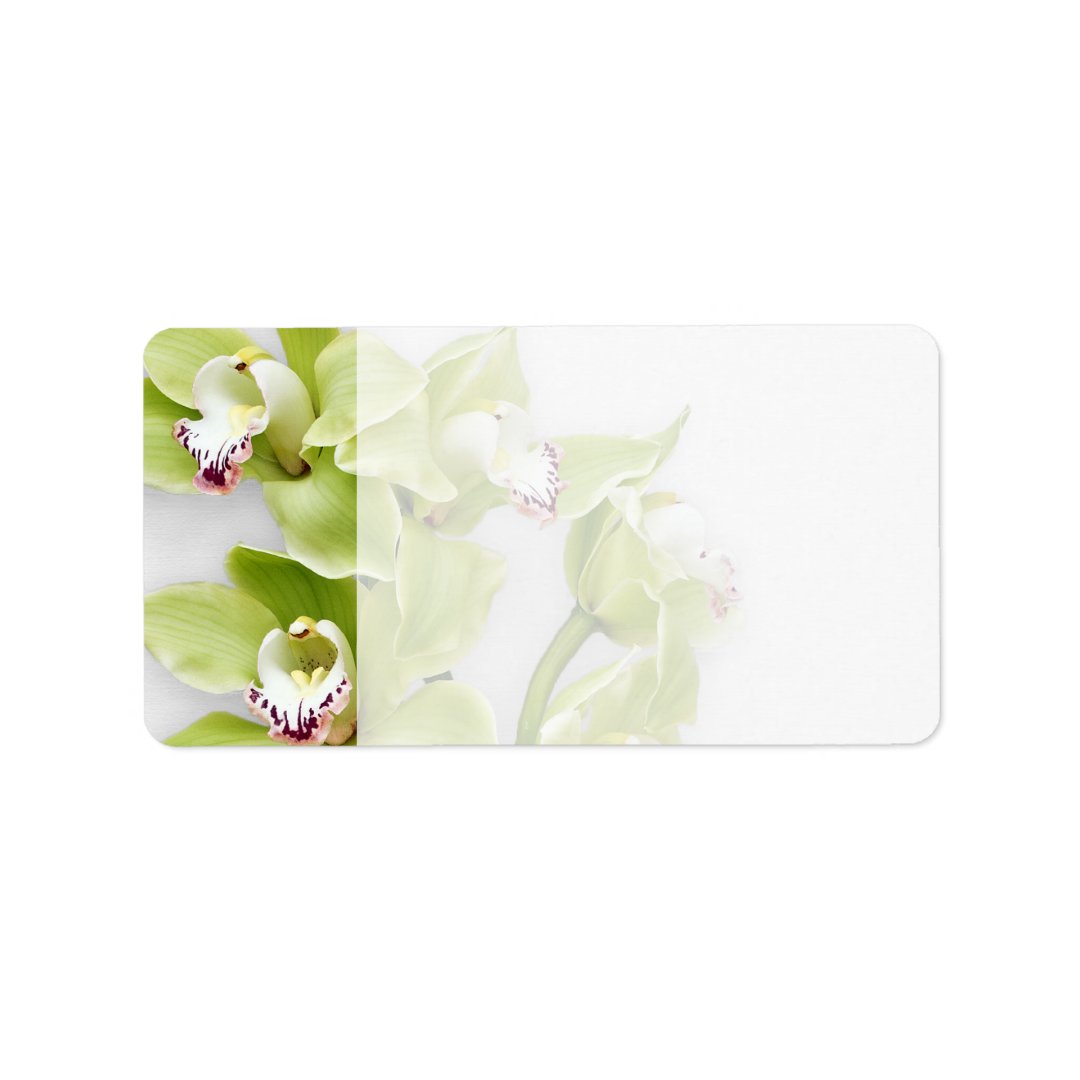 Green Orchid Blank Wedding Address Labels | Zazzle