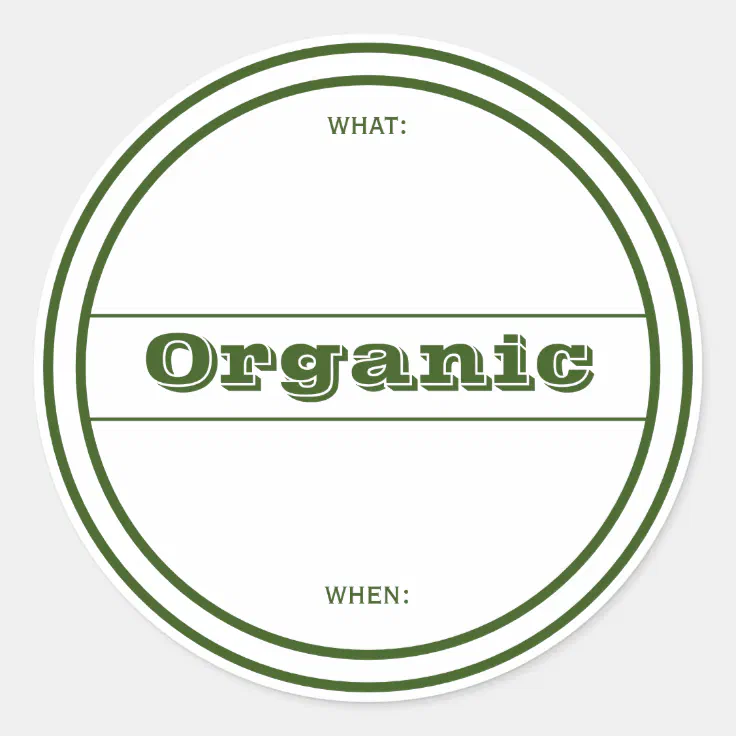 Green Organic Dated Home Canning Sticker Label | Zazzle