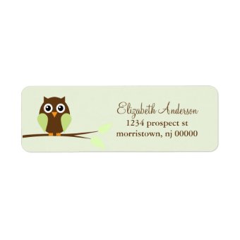 Green Owl Return Address Labels | Zazzle