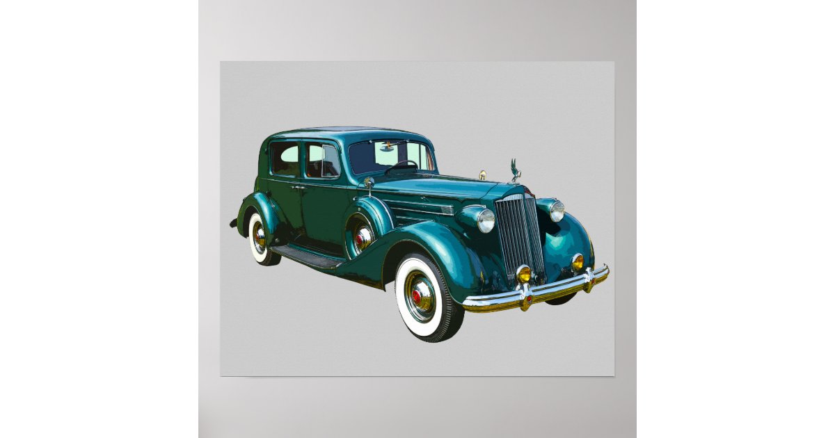 Green Packard Luxury Car Poster | Zazzle