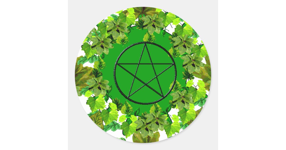 Green Pagan Classic Round Sticker | Zazzle