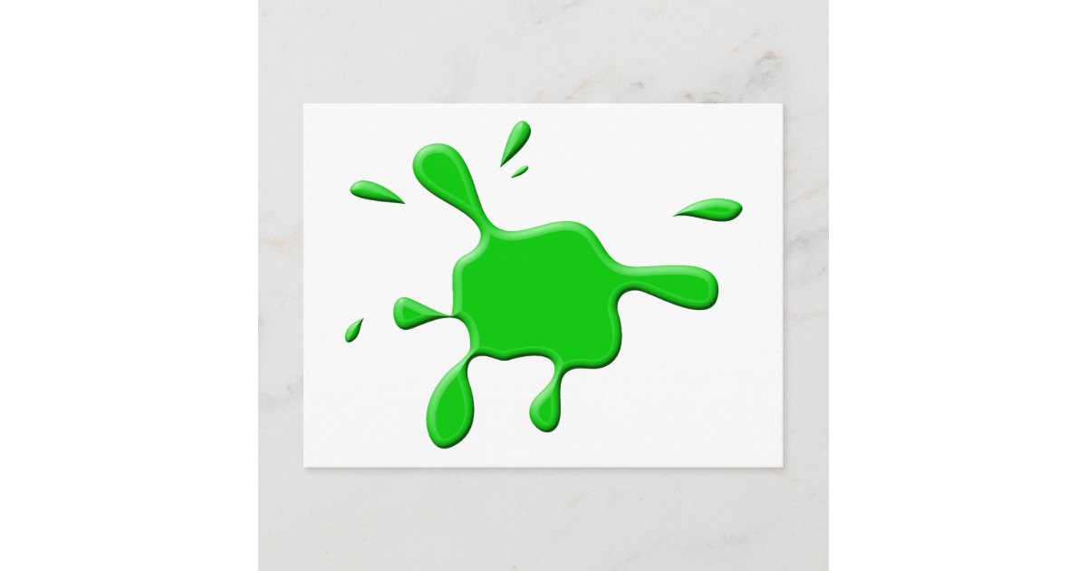 Green Paint Splodge Postcard | Zazzle