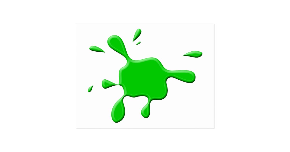 Green Paint Splodge Postcard | Zazzle