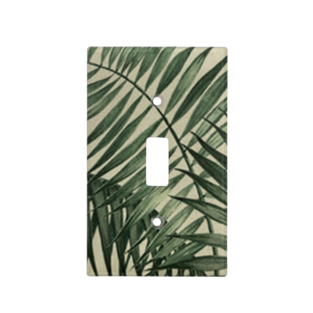 Green Palm Leaf Design Light Switch Cover | Zazzle