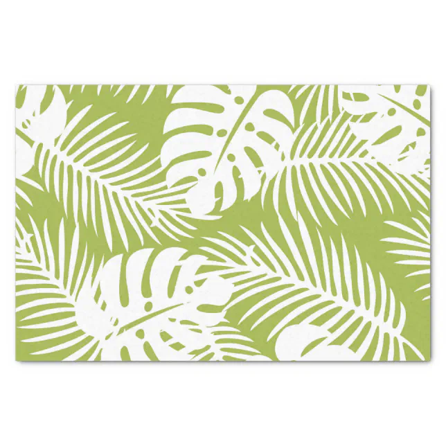 Green Palm Leaves Rainforest Pattern Tissue Paper | Zazzle